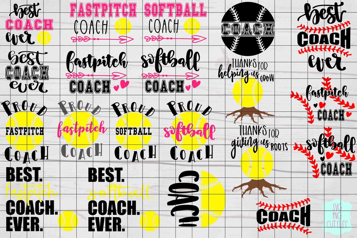114 Coach SVG PNG Cut Files Bundle Soccer Volleyball Football - Etsy