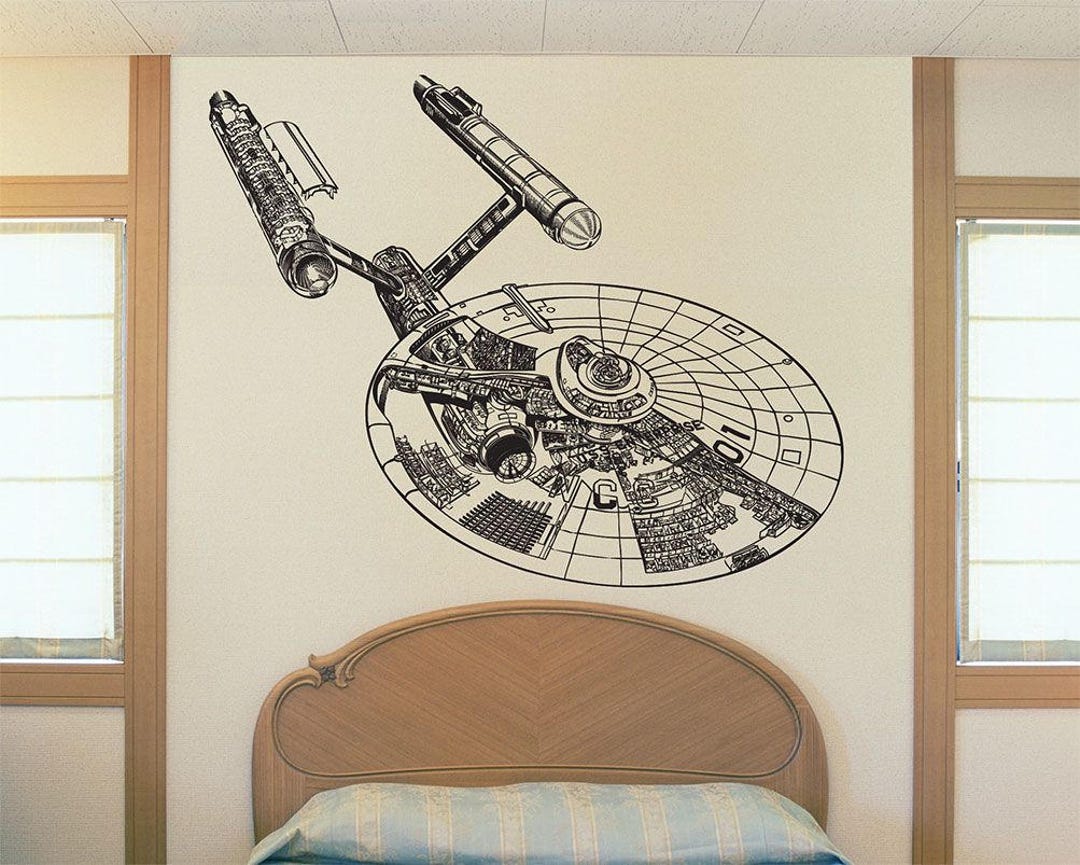 USS Enterprise Sticker Vinyl Wall Decal Home Decorate Large - Etsy