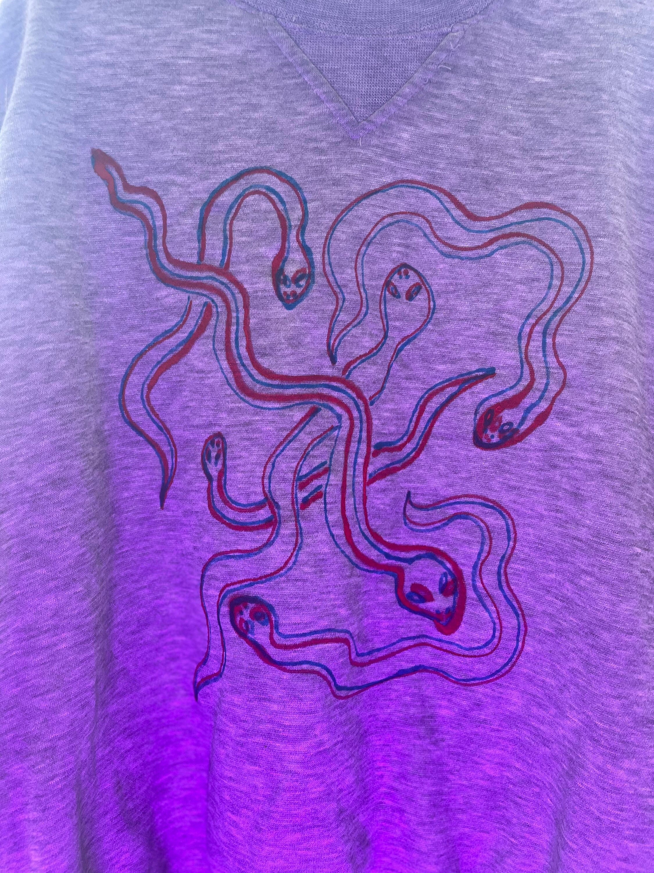 Hand-painted Trippy Snakes Sweatshirt - Etsy