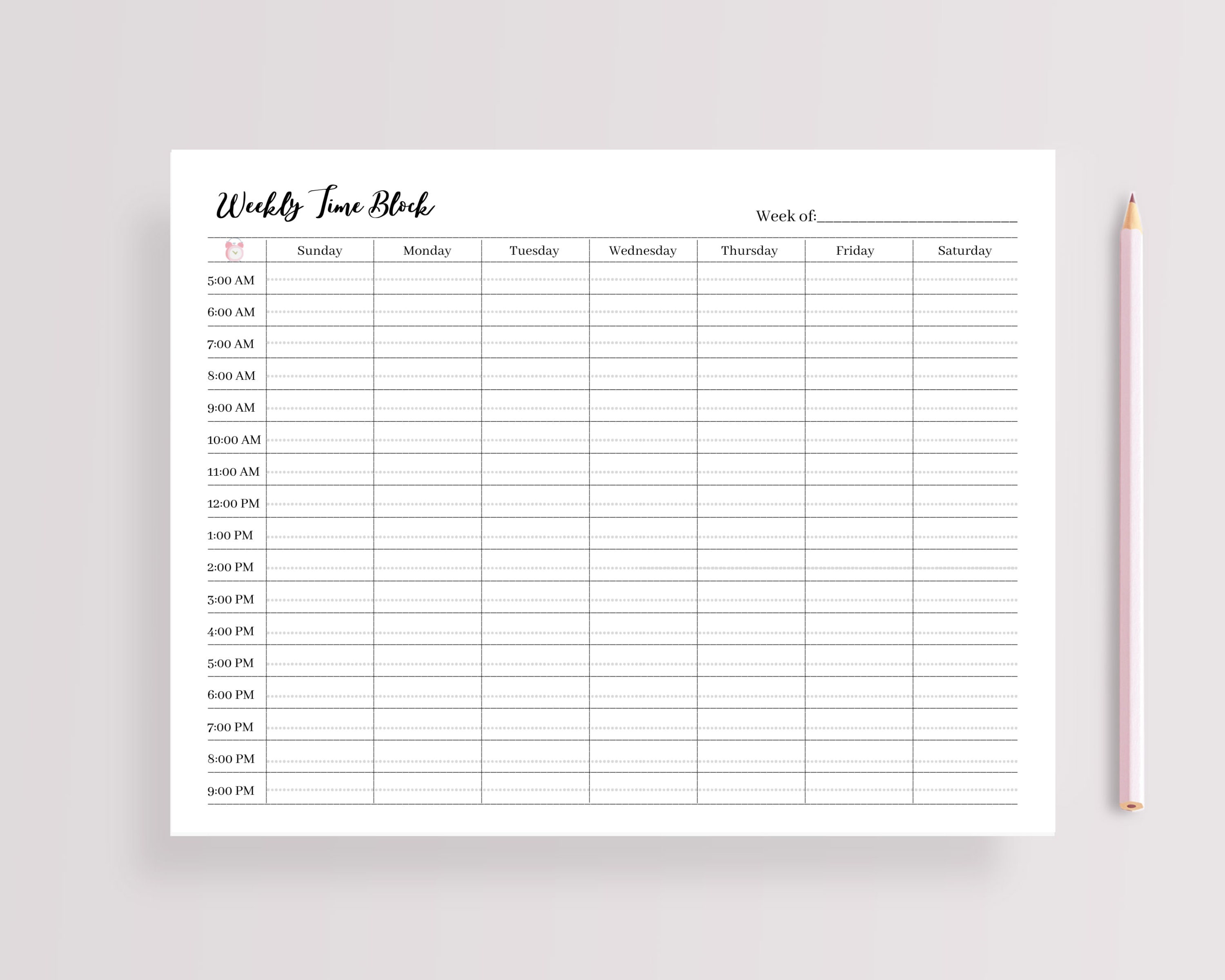 Weekly Time Block Planner Printable - Etsy