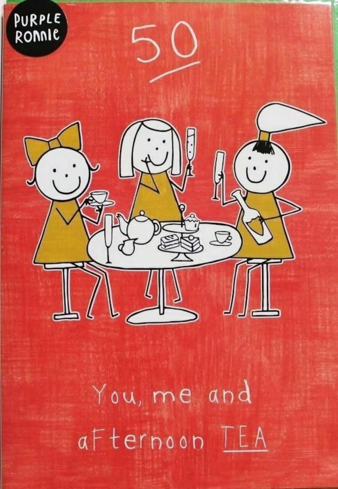 You Me and Afternoon Tea 50th Birthday Purple Ronnie Card - Etsy