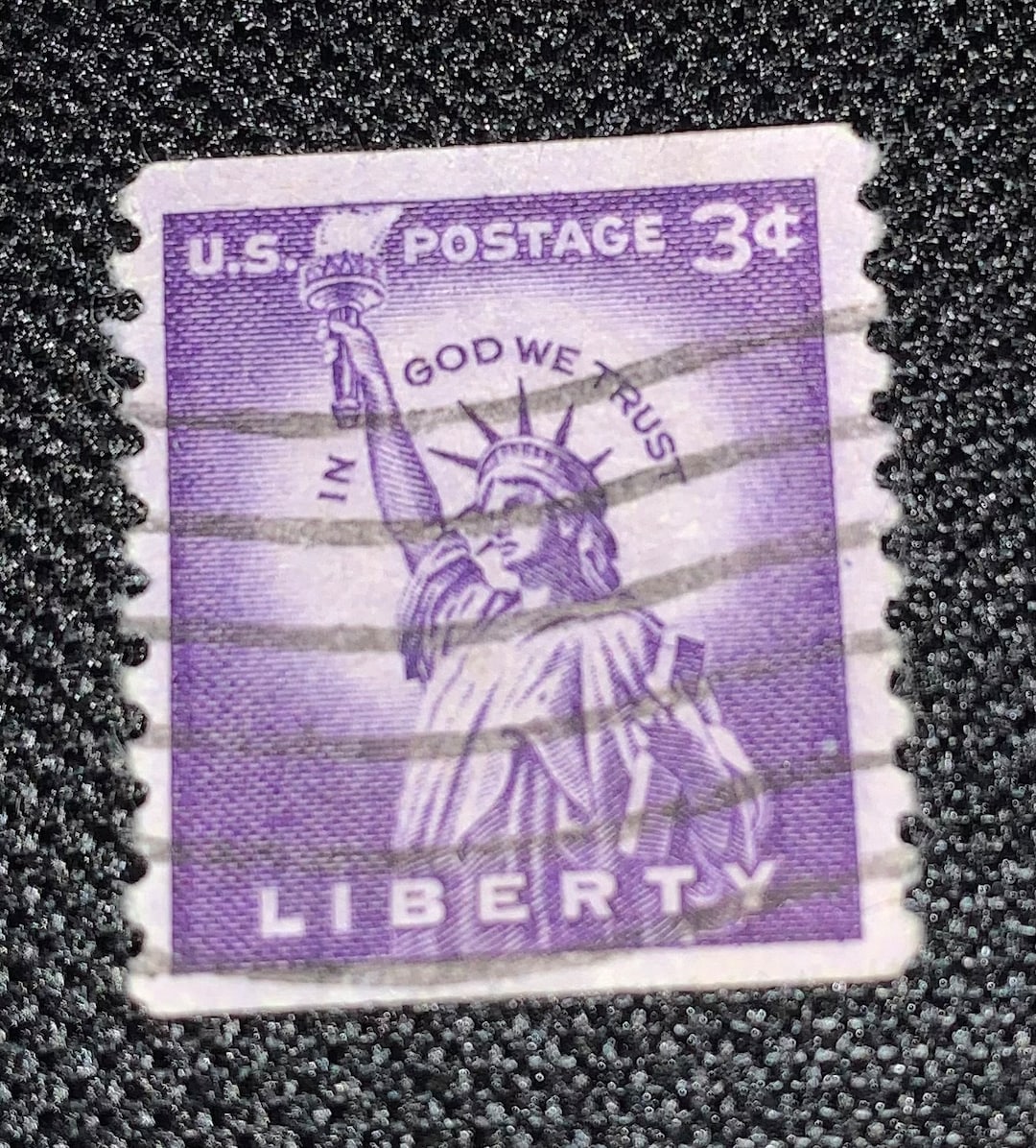 Rare Vintage US Postage Stamp 3 Cent Liberty in Purple With Lady Statue ...