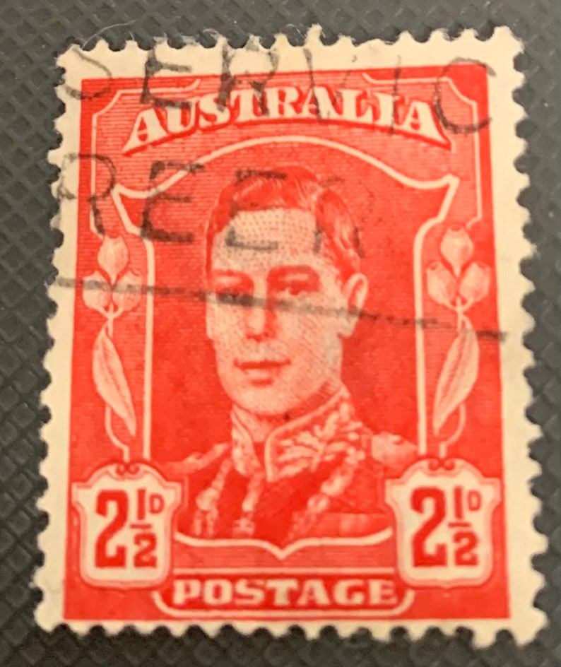 Rare 1942 King George V1 Stamp (service Tennat Creek Mark) - Etsy