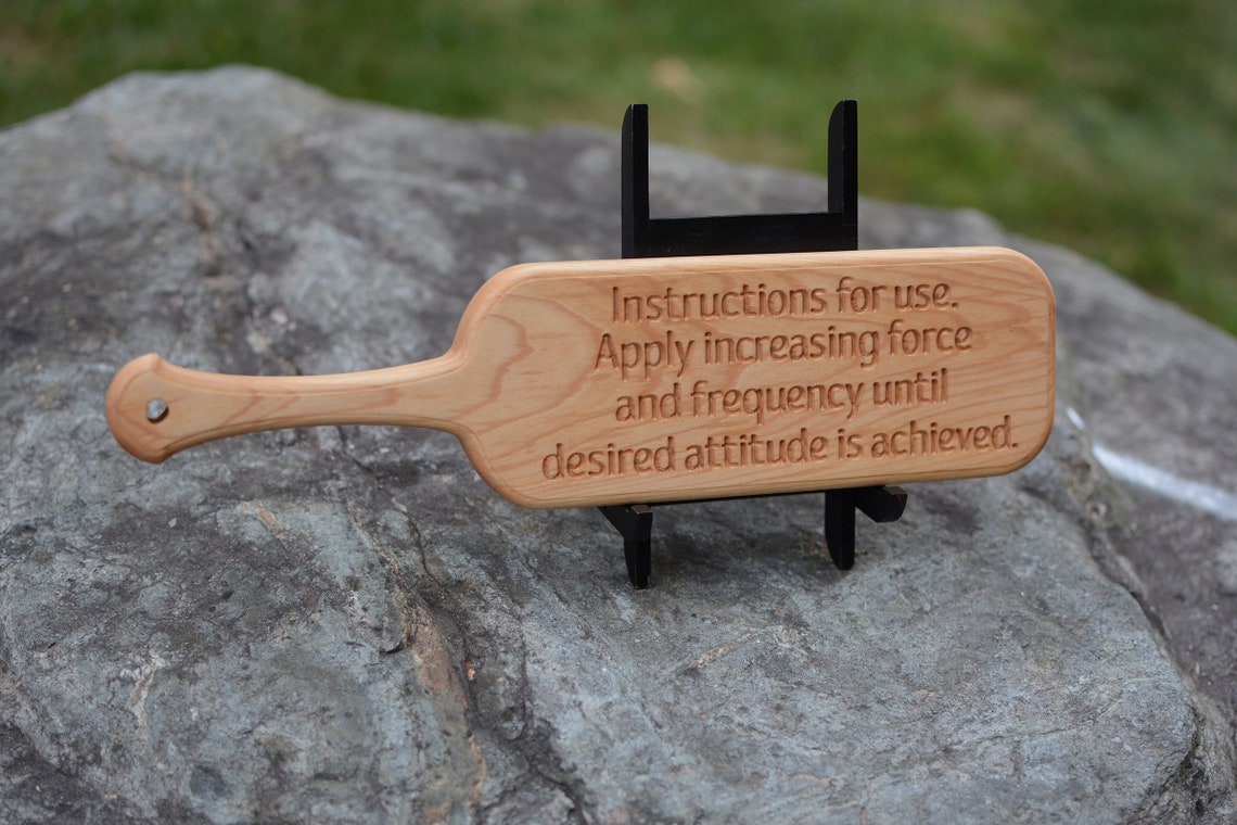 Wood Spanking Paddle Attitude Adjustment With Instructions Etsy