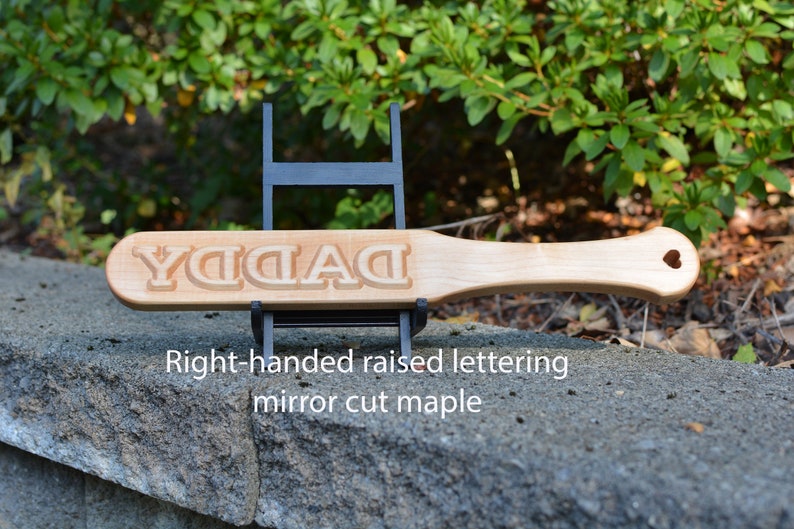 Wood Spanking Paddle Daddy Raised Lettering Bdsm Etsy