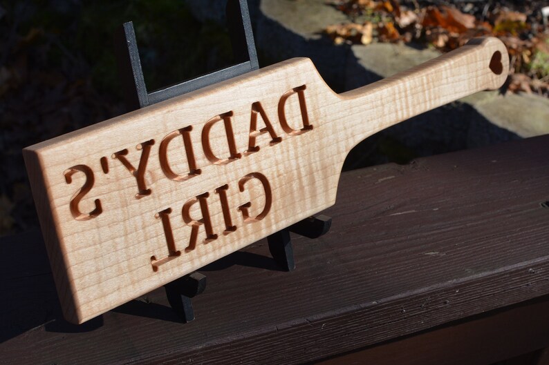 Wood Spanking Paddle Daddys Girl Bdsm Etsy