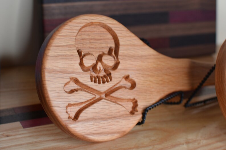 Wood Spanking Paddle Skull and Cross Bones BDSM - Etsy