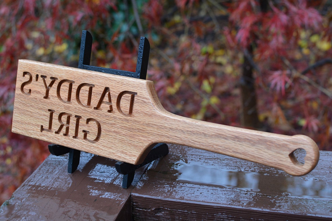 Wood Spanking Paddle Daddys Girl Bdsm Etsy