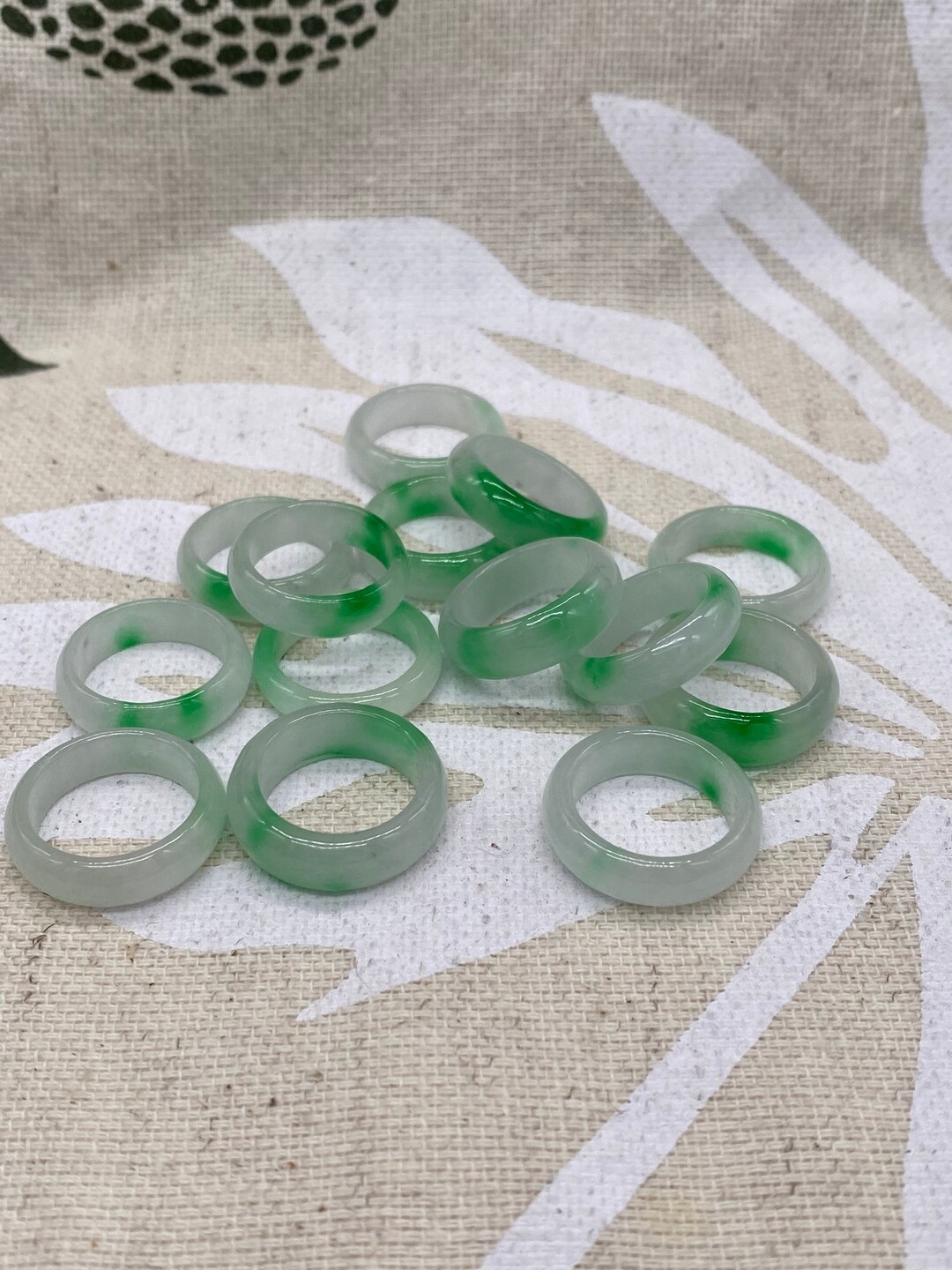 Speckled Light Jade Rings | 5-6mm - Etsy