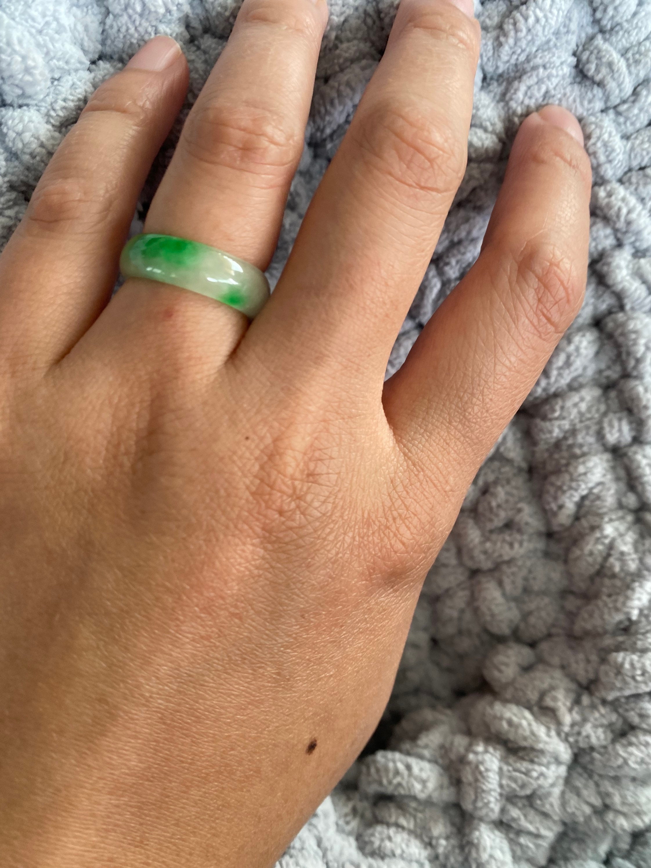 Speckled Light Jade Rings | 5-6mm - Etsy