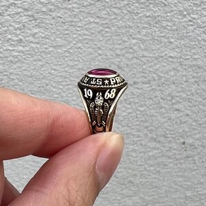 Vintage 1968 St Andrew’s Priory Hawaii 10K Yellow Gold Synthetic Ruby ...