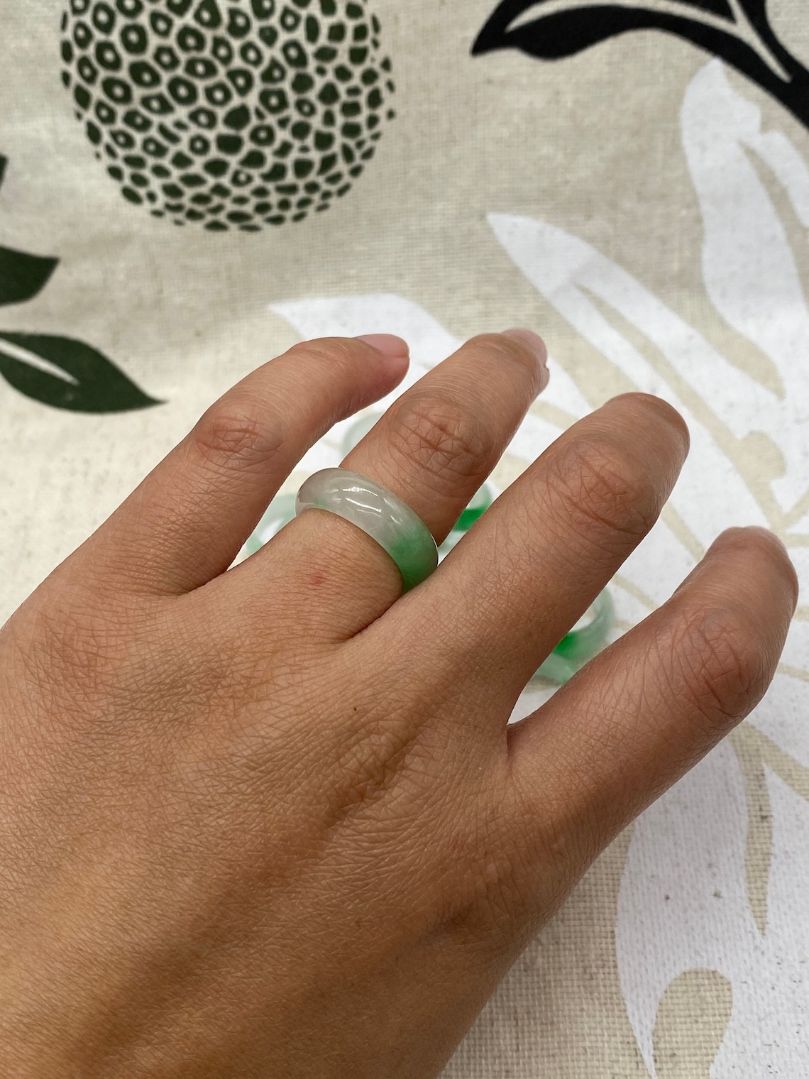 Speckled Light Jade Rings 5-6mm | Etsy