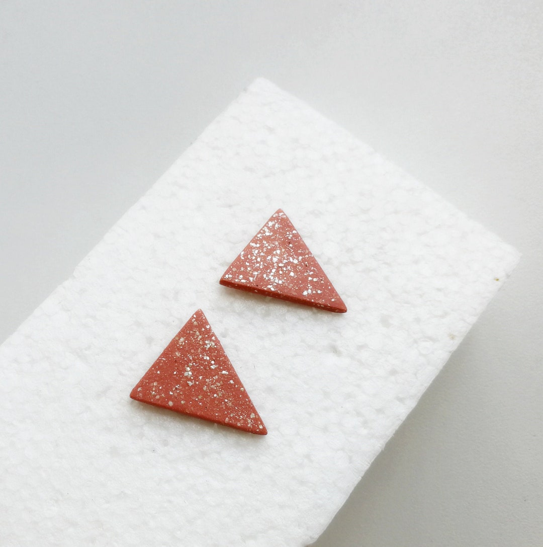 Ceramic Large Triangle Earrings, Big Triangle Earrings, Coral Triangle ...