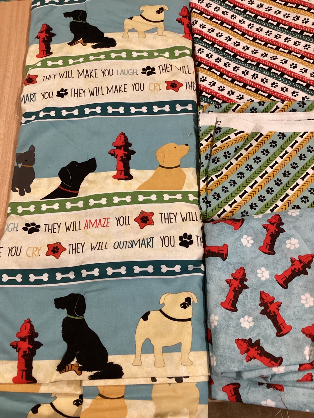 Dog Fabric, Dog Wisdom Fabric Designed by Jo Moulton for Wilmington ...