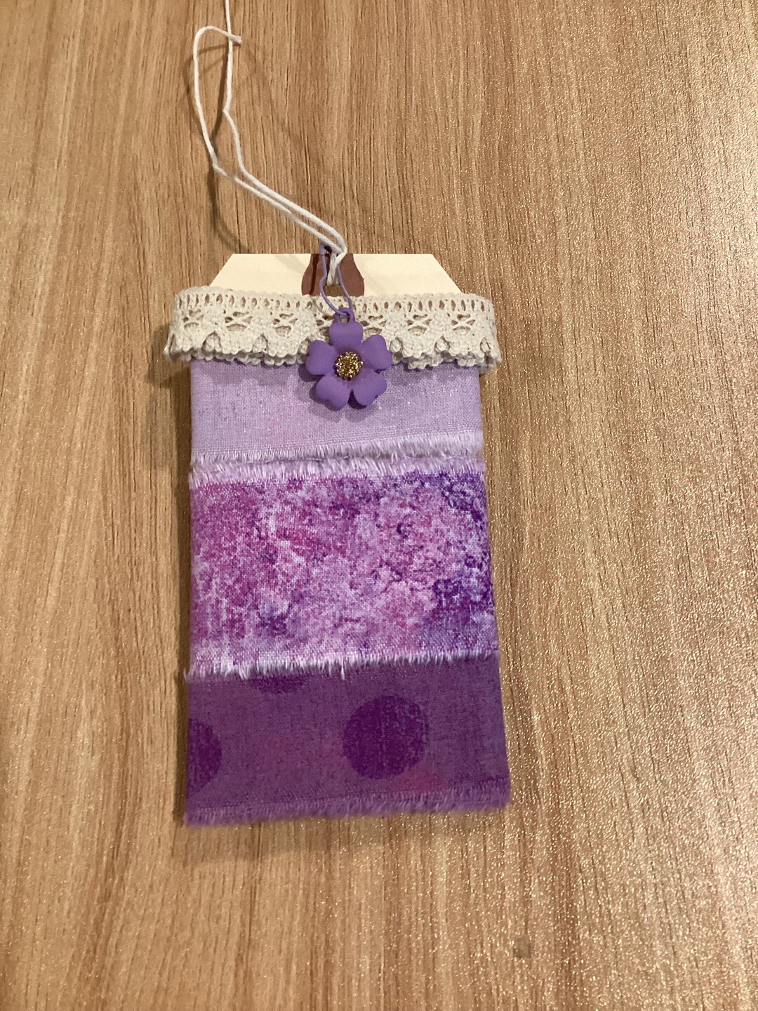 3 Hand Torn Lavender Ribbons Plus Lace and Charm, Lavender Hand Torn ...