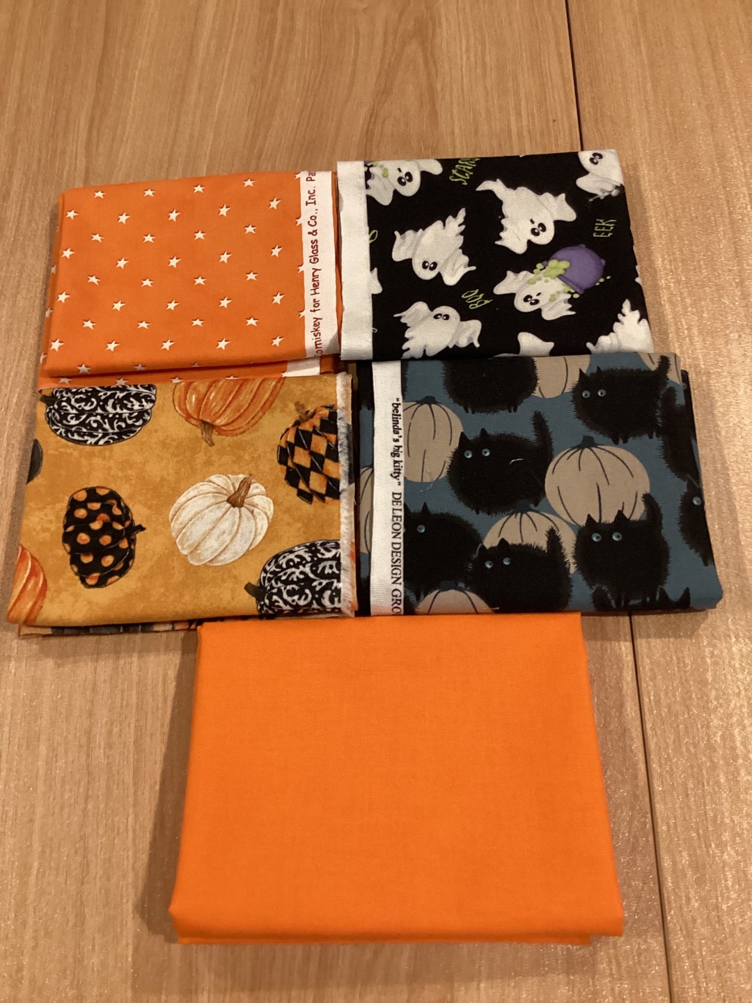 Curated Halloween Fat Quarter Pack, 5 Different Fat Quarters, Rare OOP ...