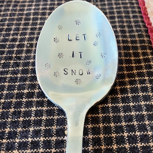Let It Snow, Ski Gift, Hand Stamped Spoon, Hand-stamped Spoon, Stocking ...