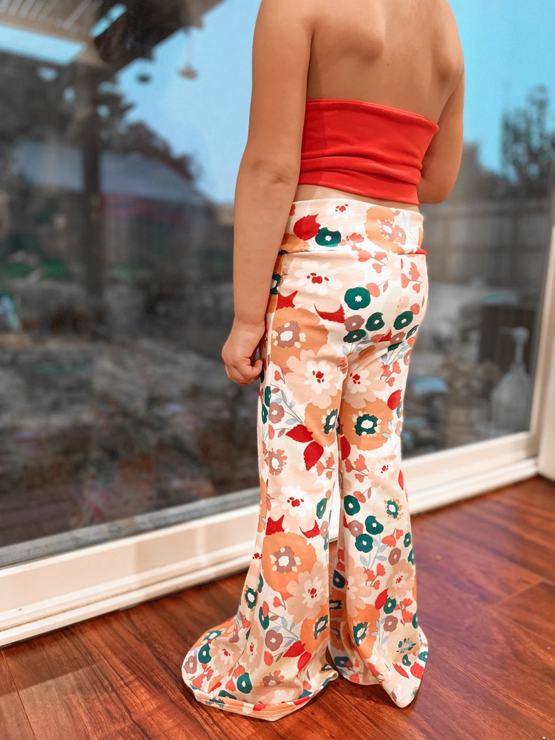 Kids' High-waisted Bell Bottoms Sewing Pattern: Projector & Printable ...