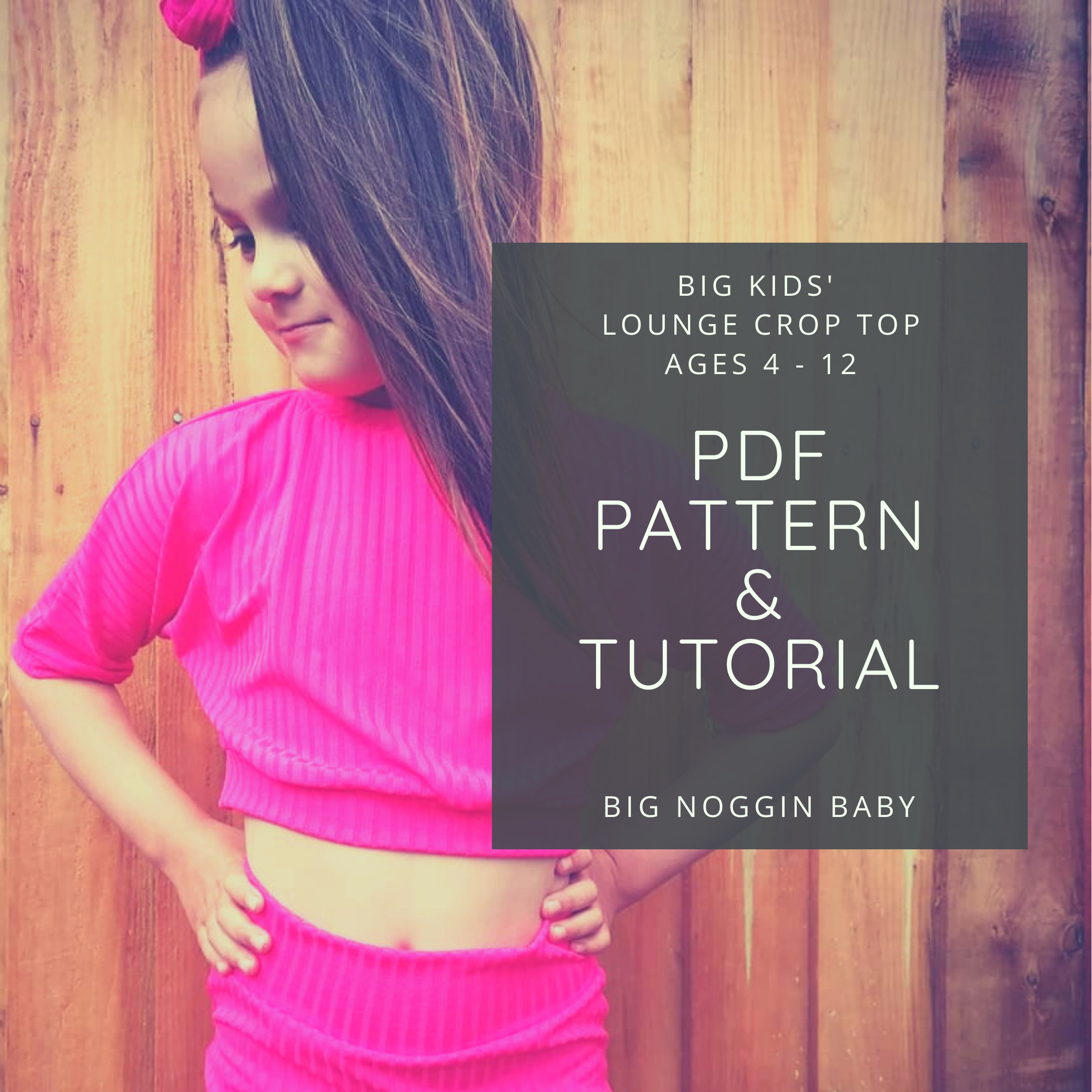 Big Kids' Lounge Crop Top PDF Pattern and Tutorial | Etsy