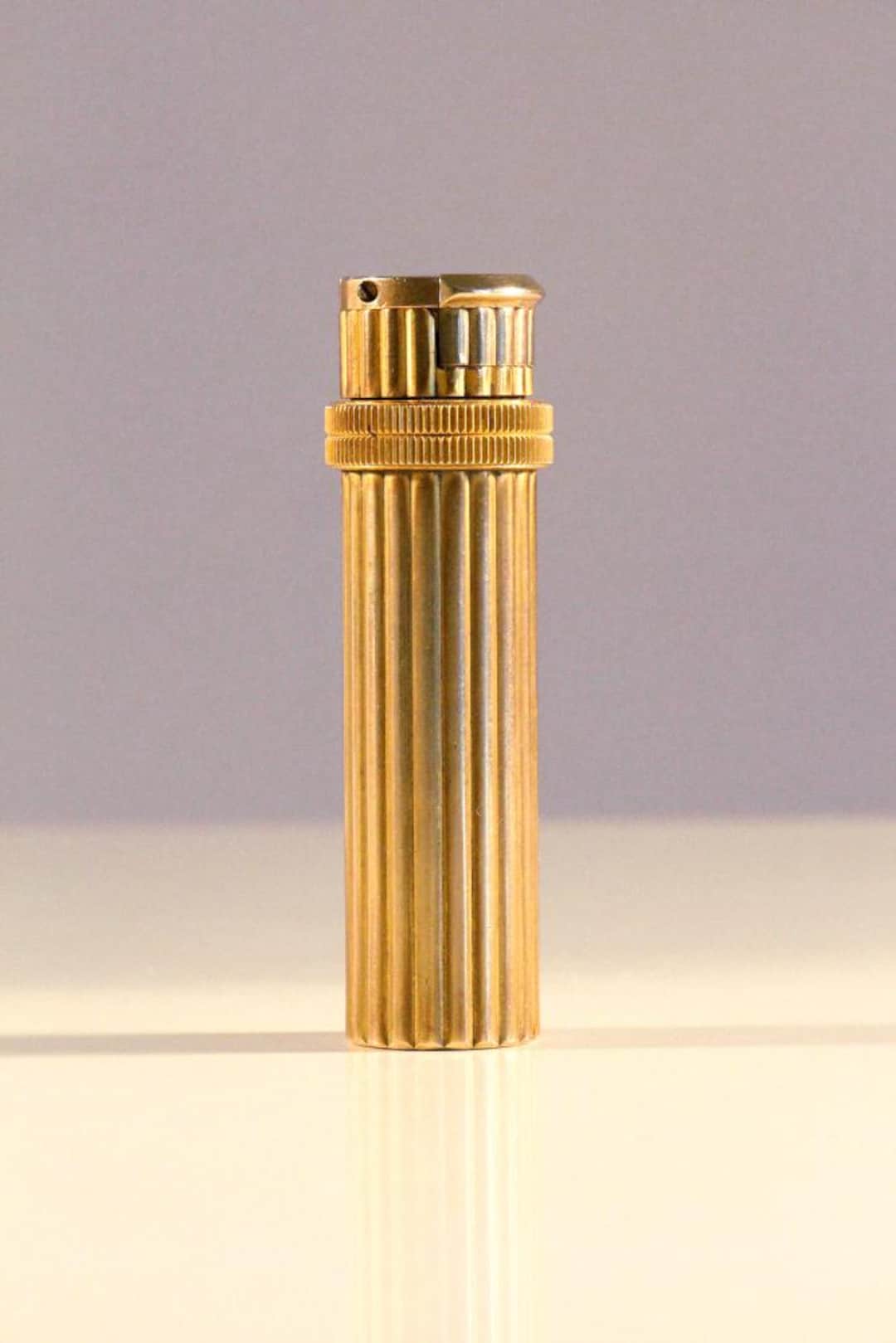 VINTAGE HERMES LIGHTER Original Paris Switzerland Gold Plated Lipstick ...