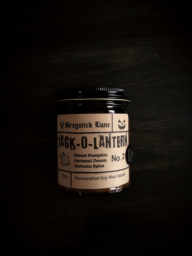 Jack O’ Lantern Candle | Caramel Pumpkin Spice Spooky Soy Candle ...