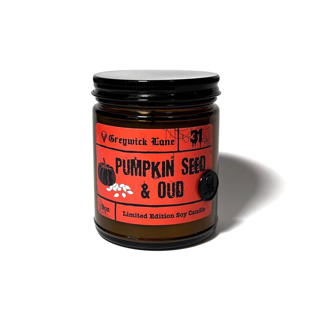 Pumpkin Seed & Oud Candle or Skull Wax Melts, Cozy Fall Scent - Etsy
