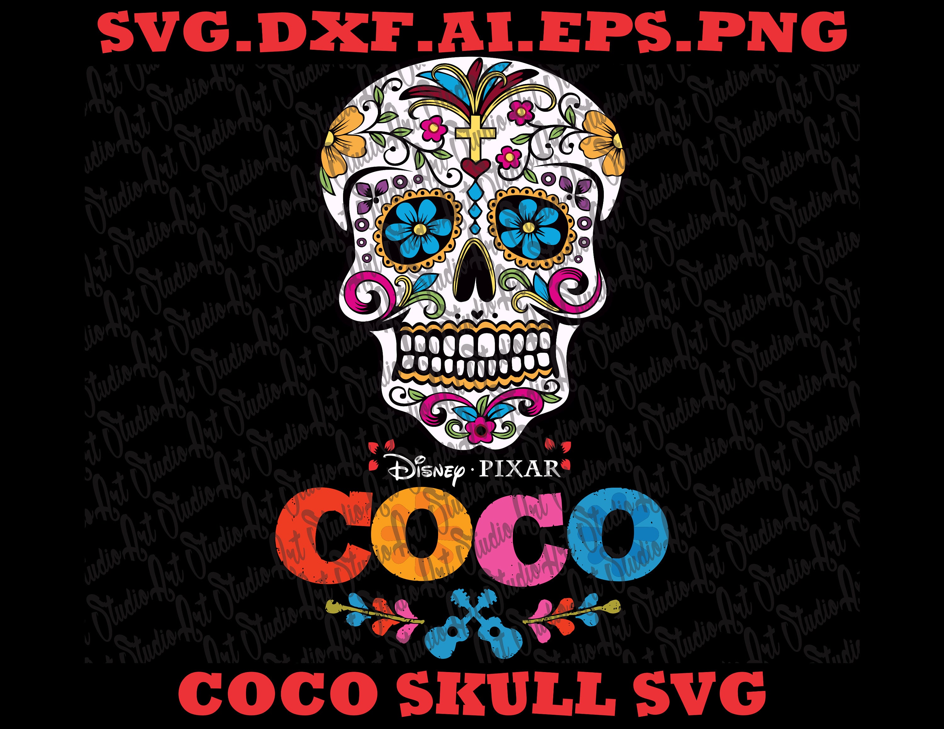 Coco Skull SVG | Etsy