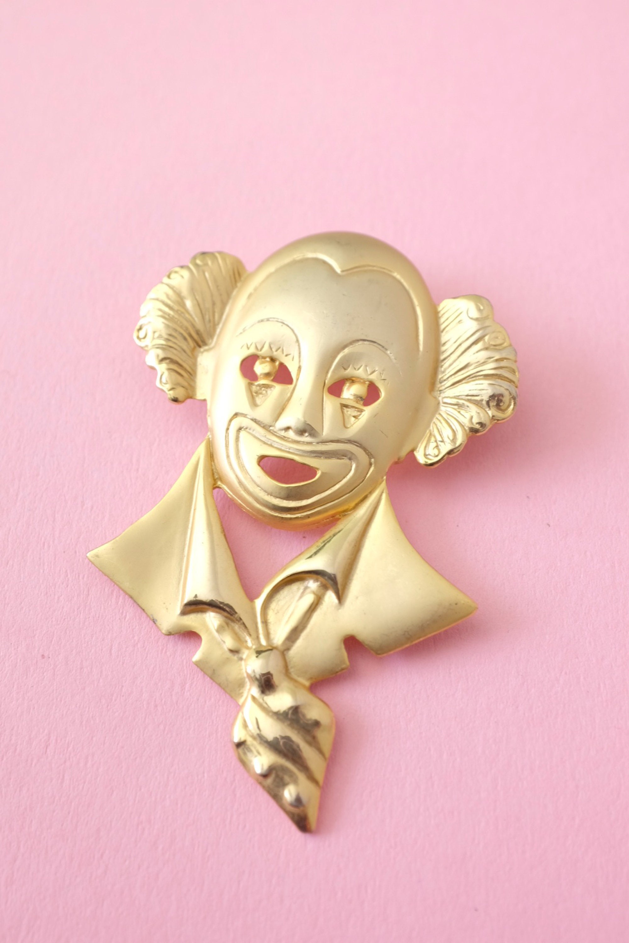 Set of Two Gold Vintage Clown Brooches Ref. 457 - Etsy
