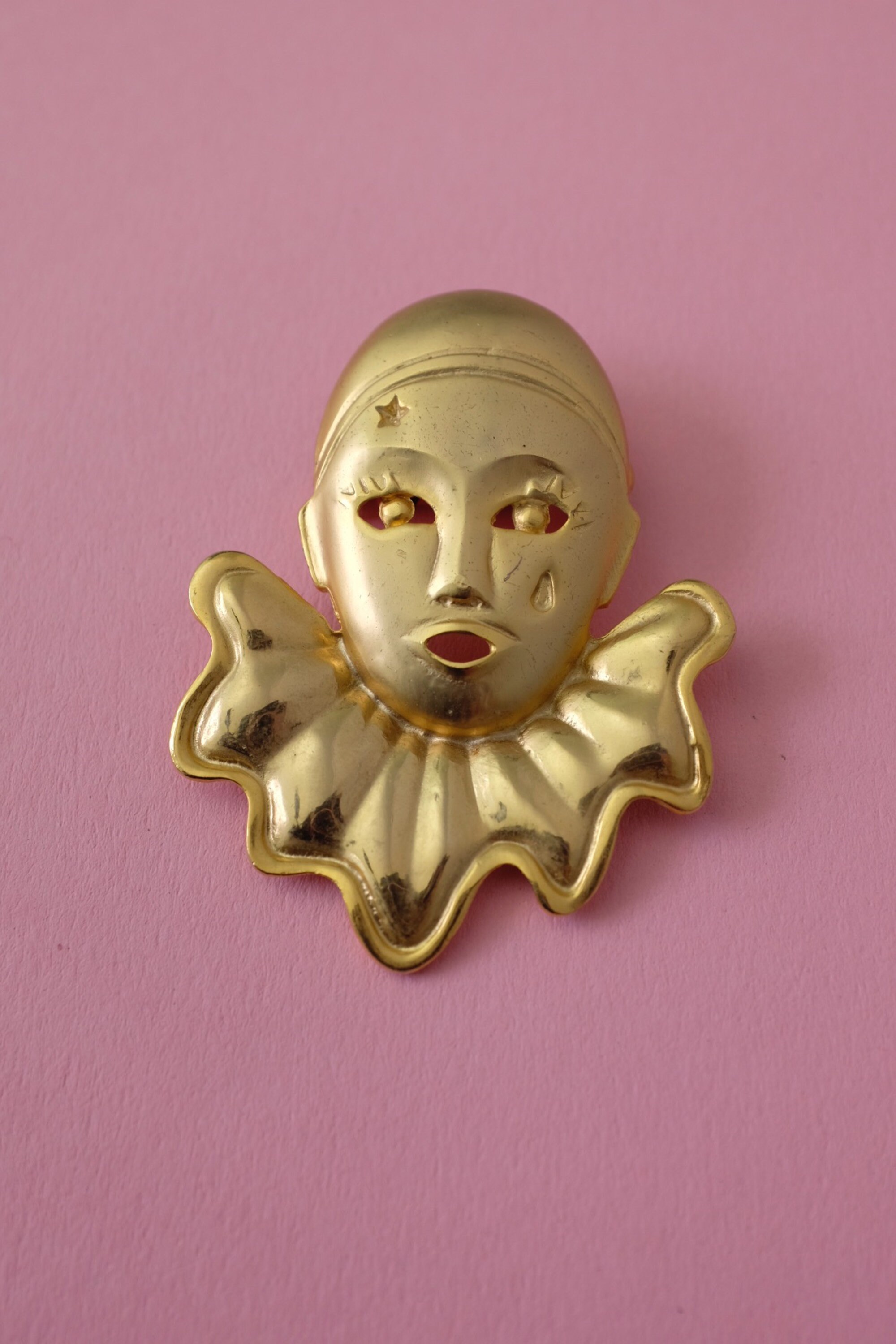 Set of Two Gold Vintage Clown Brooches Ref. 457 - Etsy