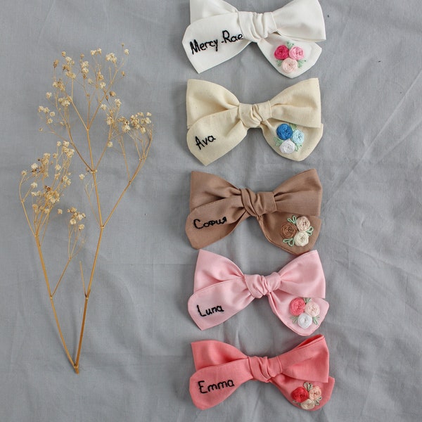 Embroidered Bow - Etsy