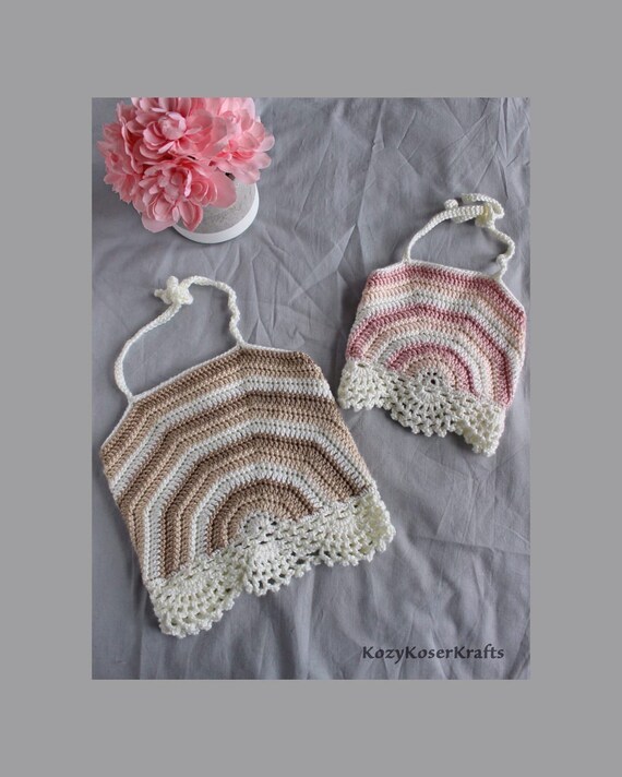 Rainbow Crop Top Rainbow Tops Crochet Tops Tops for Girls | Etsy