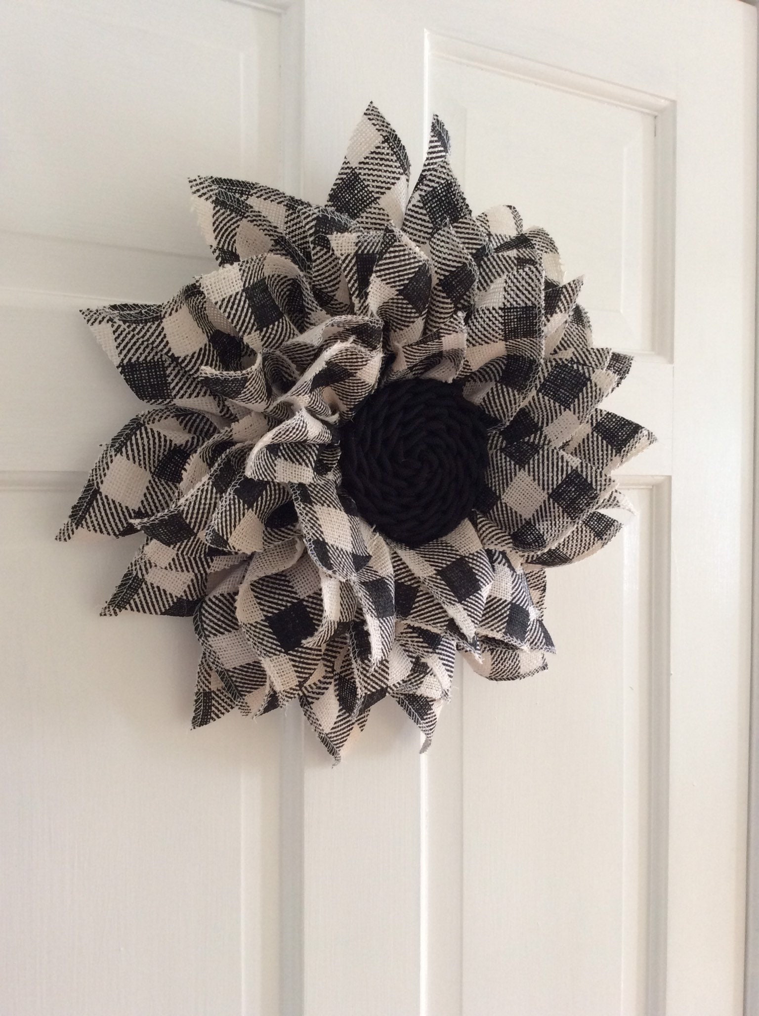 Black & White Buffalo Plaid Wreath | Etsy
