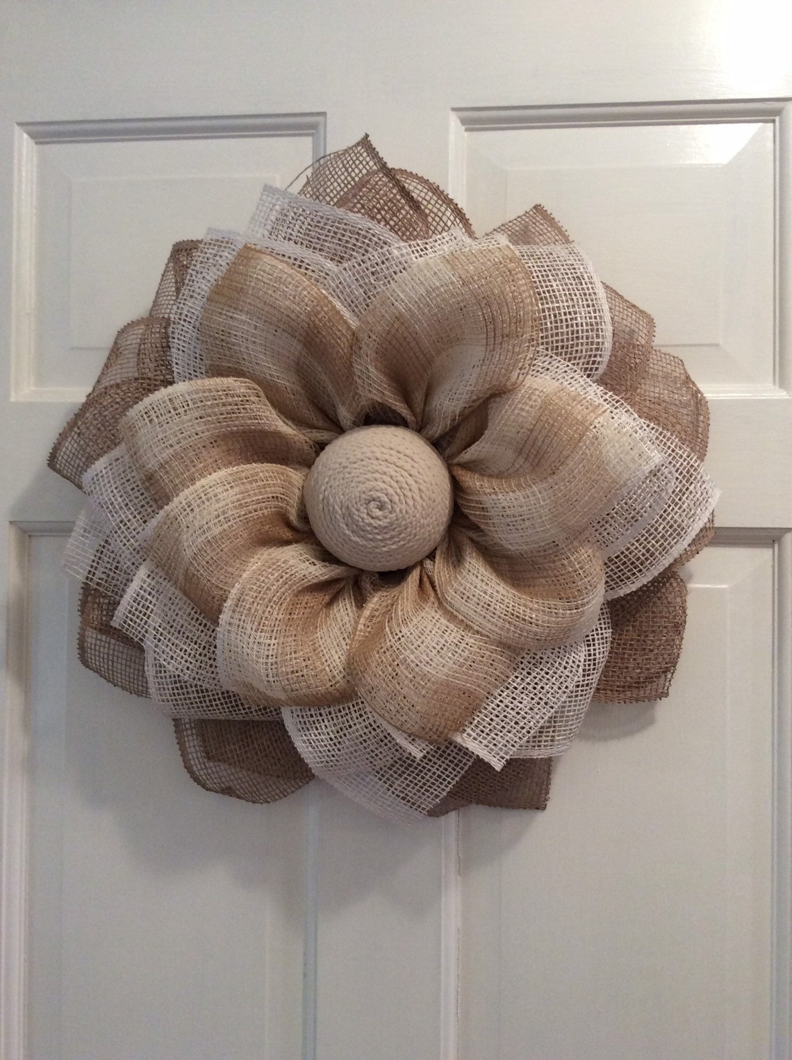 Burlap Flower Wreath - Etsy