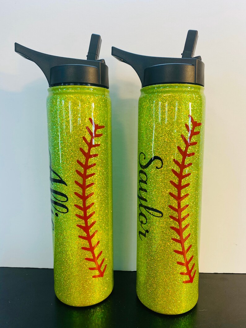 Softball water bottle | Etsy