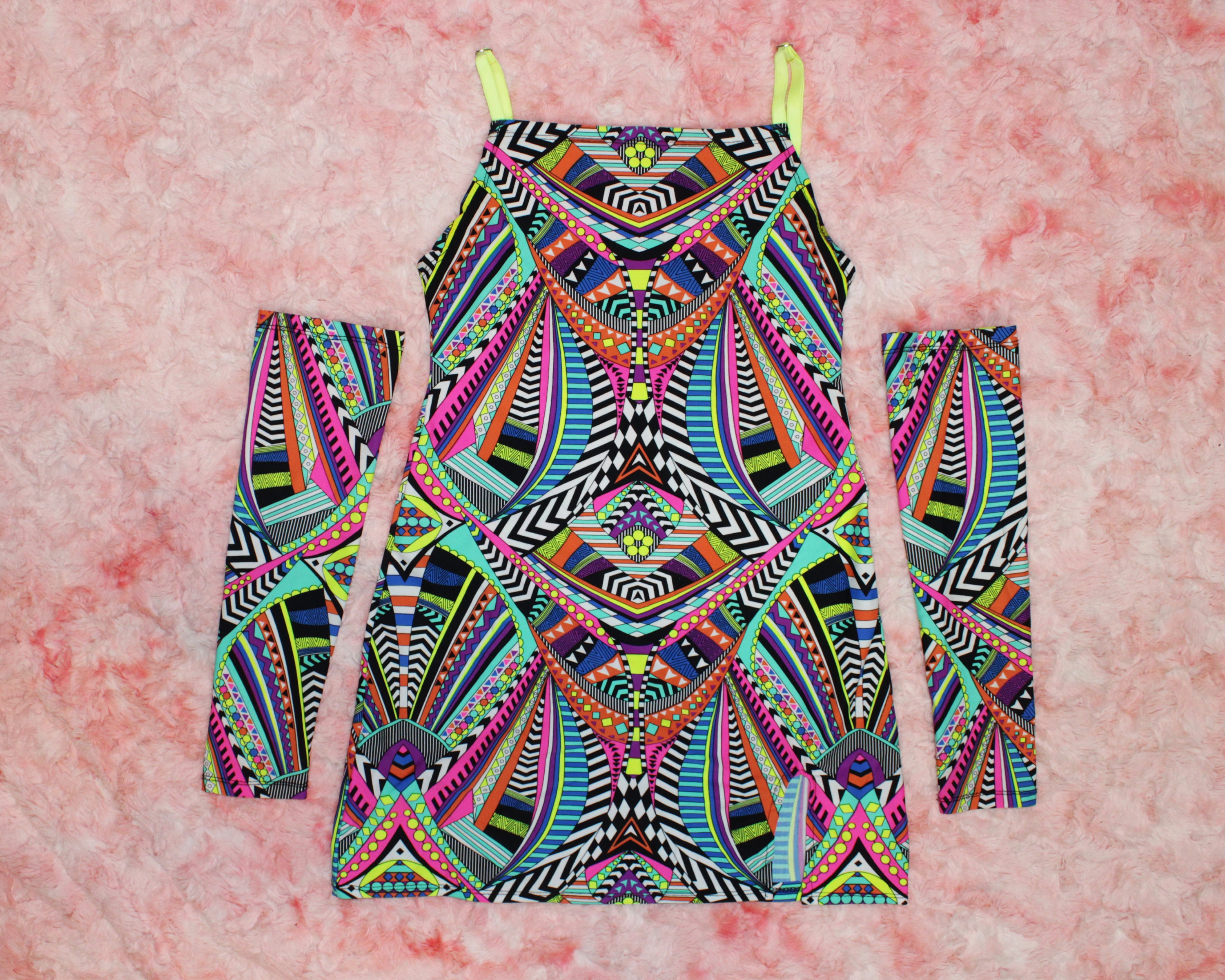 Trippy Rave Dress for Women With Arm Sleeves Festival Clothing - Etsy