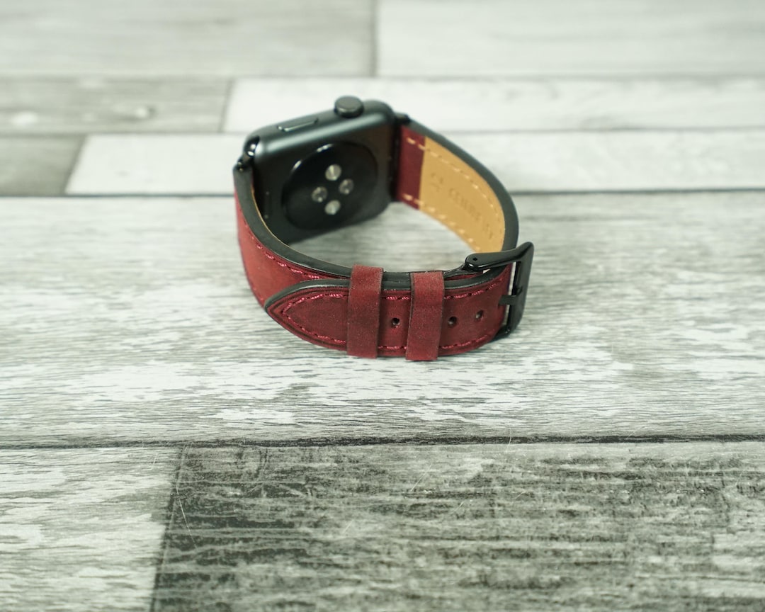 Dark Red Apple Watch Band 42mm apple Watch 4/5/6/7/8 - Etsy