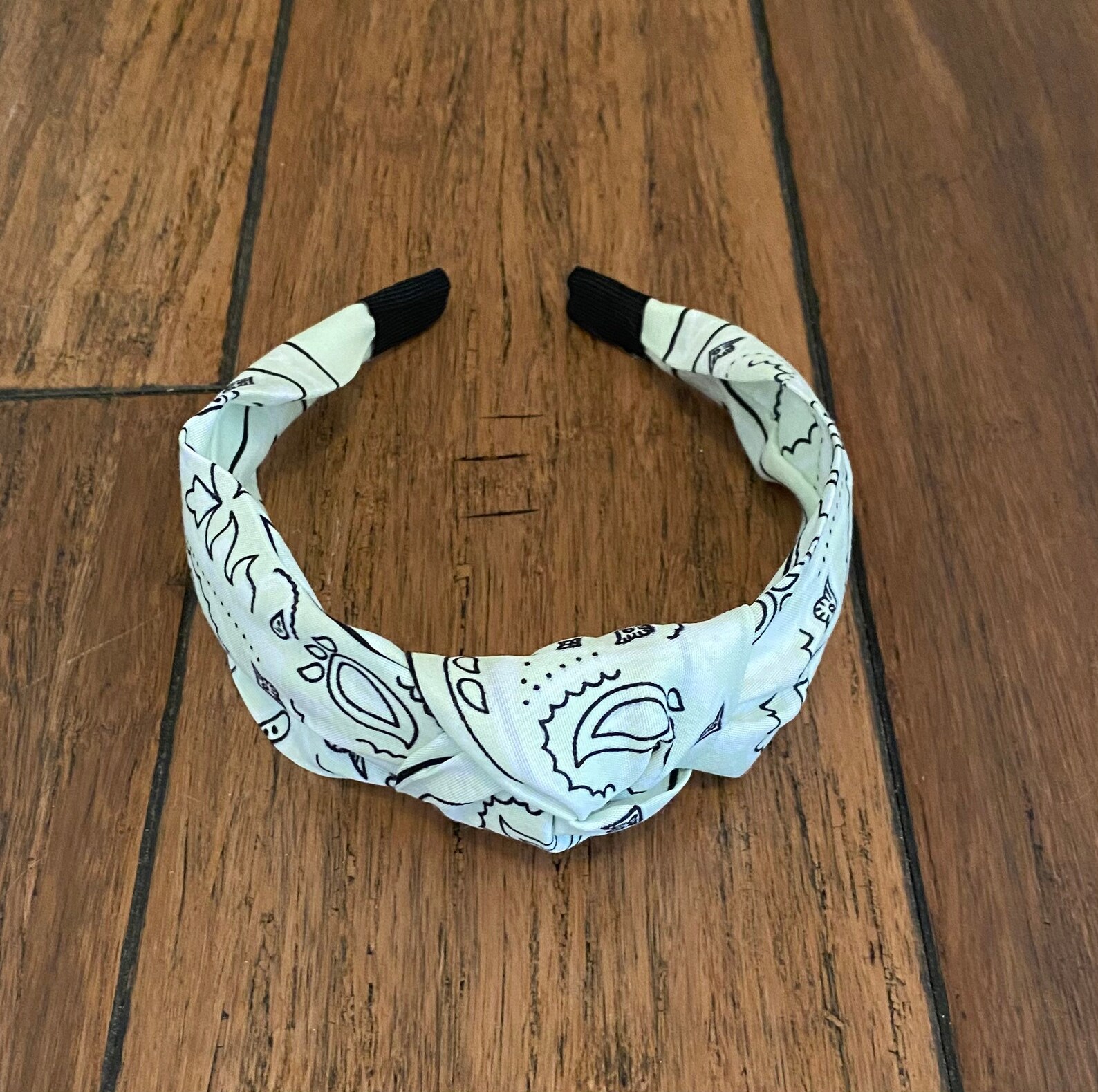 Light Mint Bandana Knot Tie Headband | Etsy