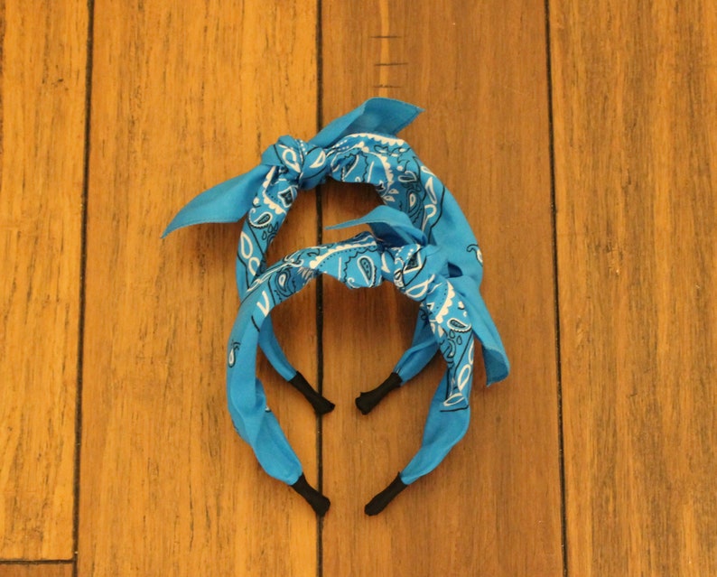 Turquoise Bandana Knot Tie Headband | Etsy