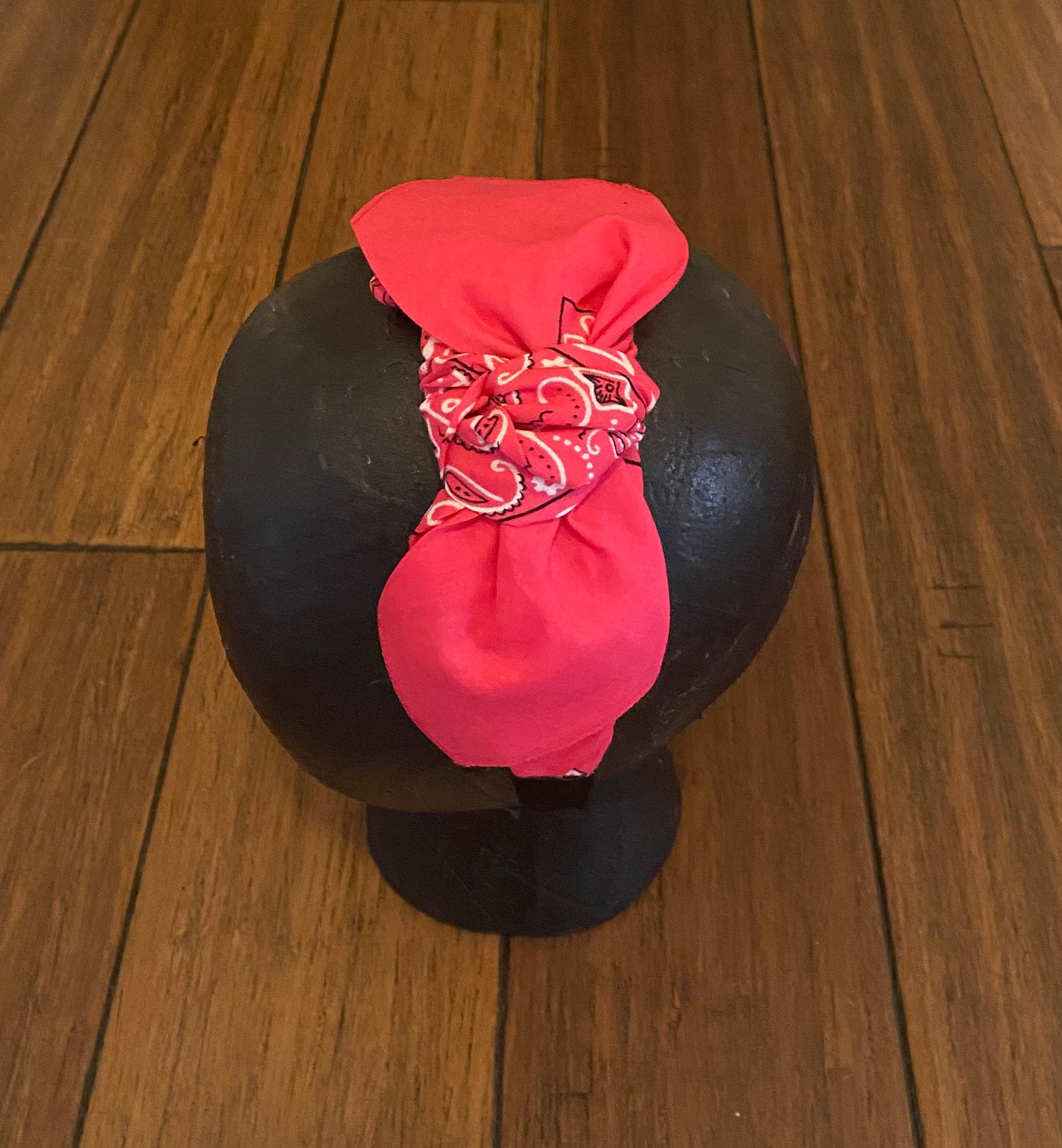 Hot Pink Bandana Knot Tie Headband | Etsy
