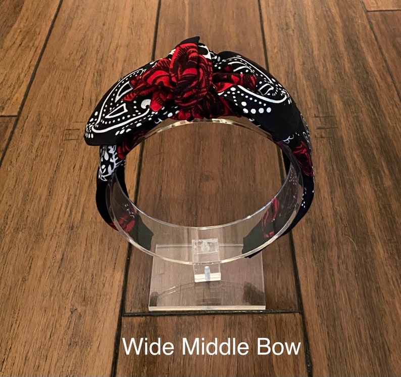 Rose Rockstar Bandana Knot Tie Headband - Etsy