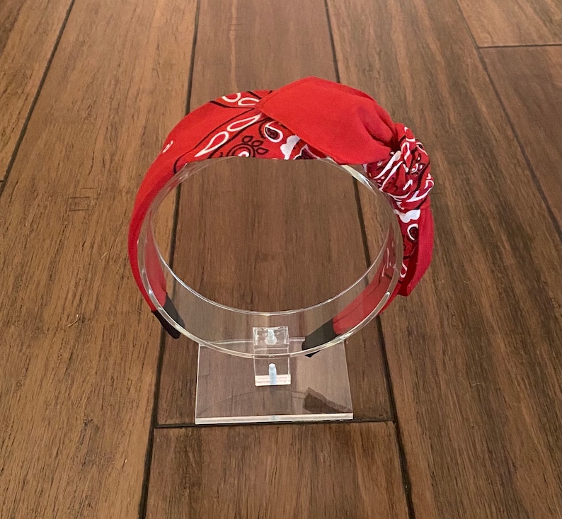 Red Bandana Knot Tie Headband - Etsy