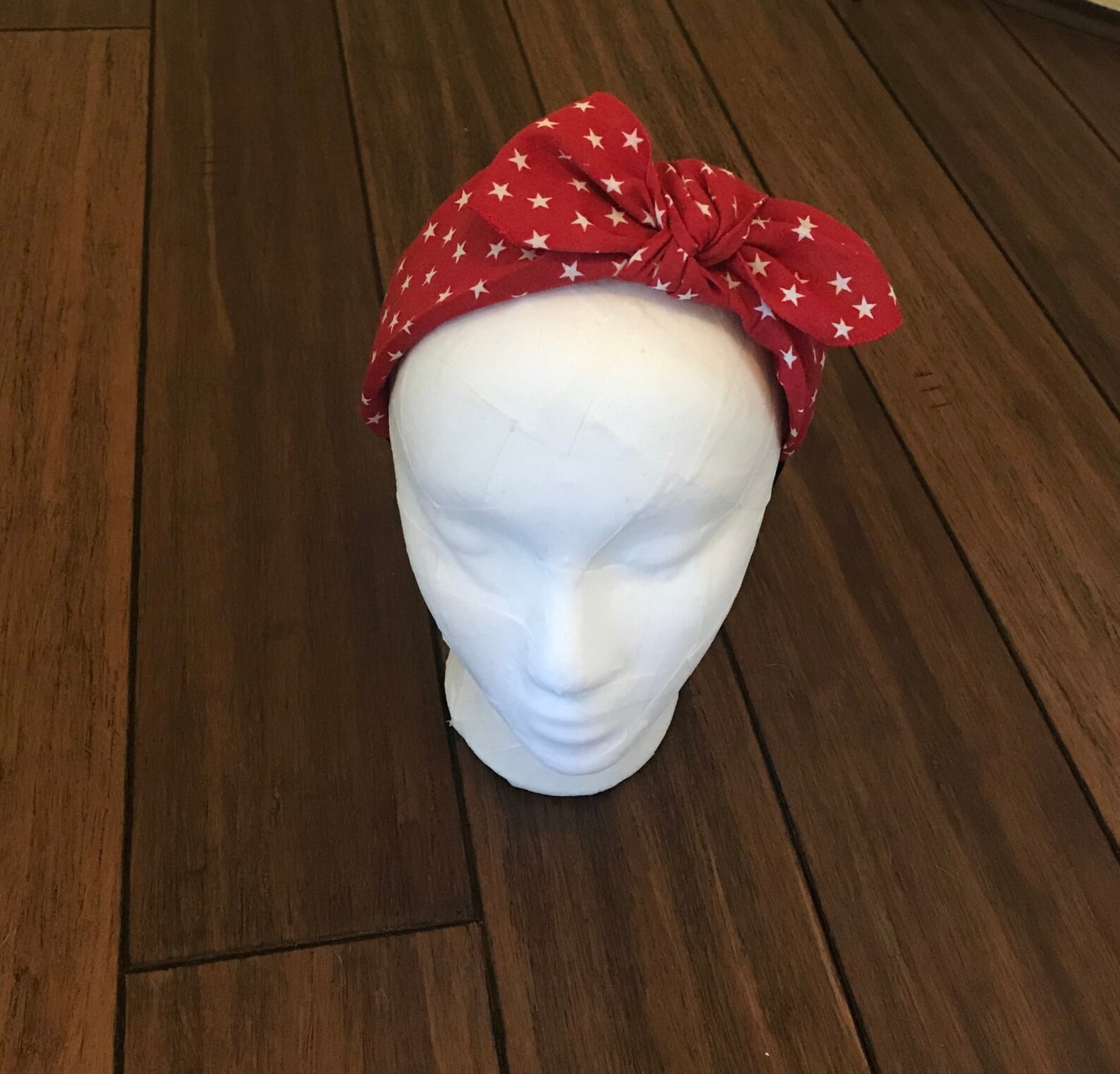 Stars Bandana Knot Tie Headband - Etsy