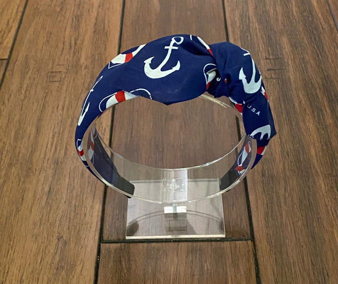 Nautical Bandana Knot Tie Headband - Etsy