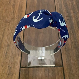 Nautical Bandana Knot Tie Headband - Etsy