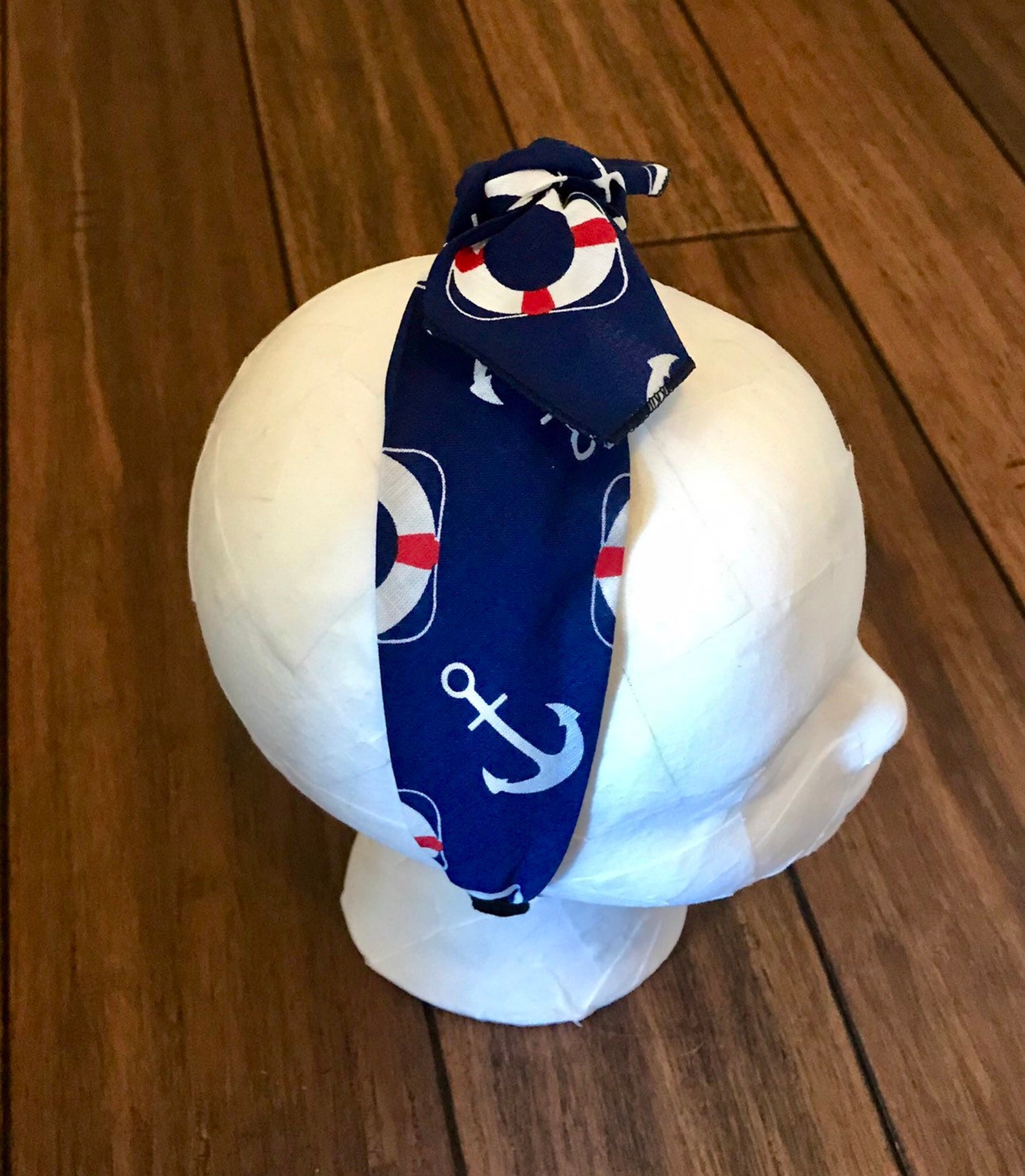 Nautical Bandana Knot Tie Headband - Etsy