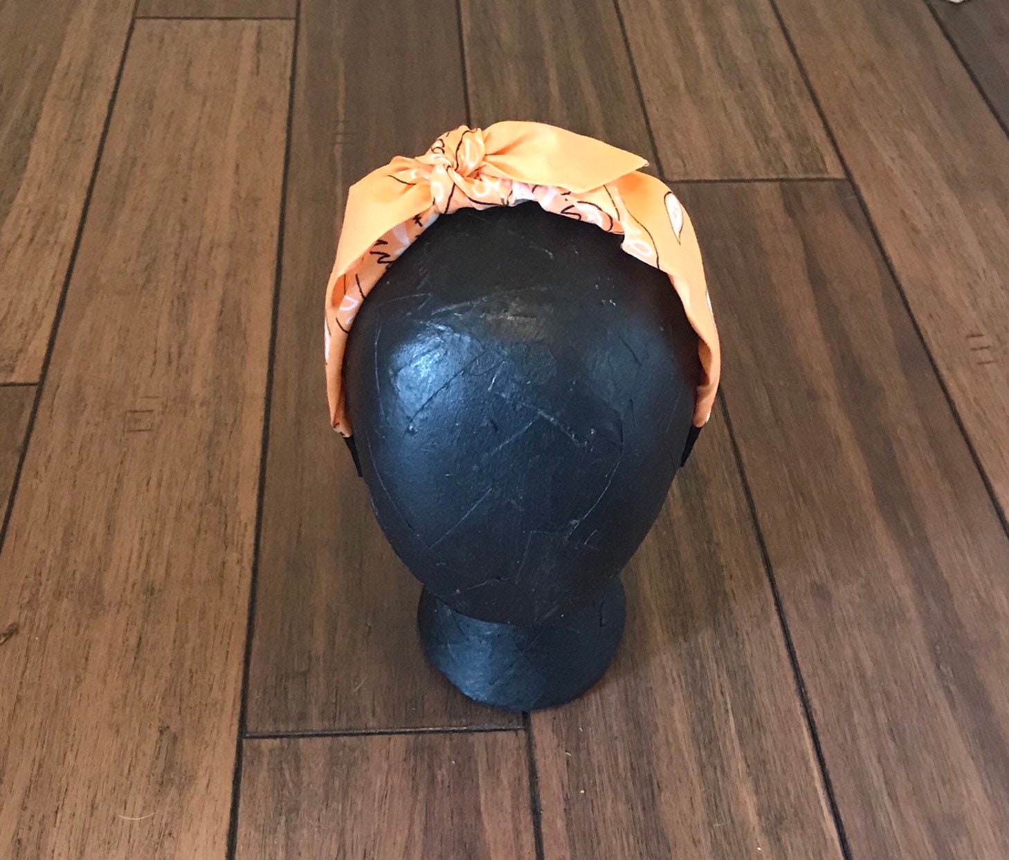 Peach Knot Tie Bandana Headband - Etsy