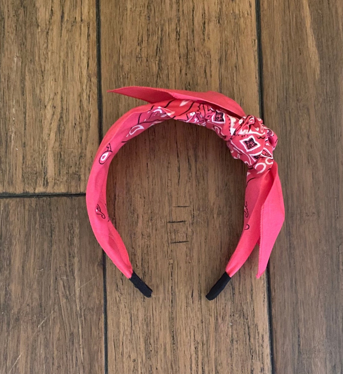 Hot Pink Bandana Knot Tie Headband | Etsy