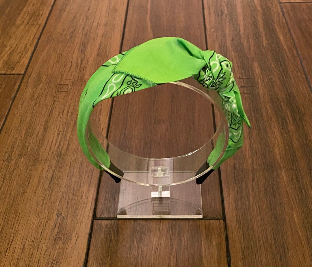 Lime Green Bandana Knot Tie Headband - Etsy
