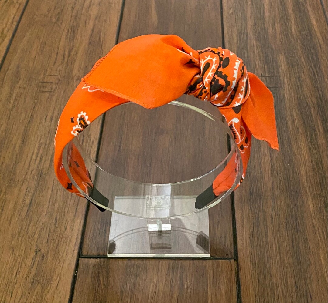 Coral Bandana Knot Tie Headband - Etsy