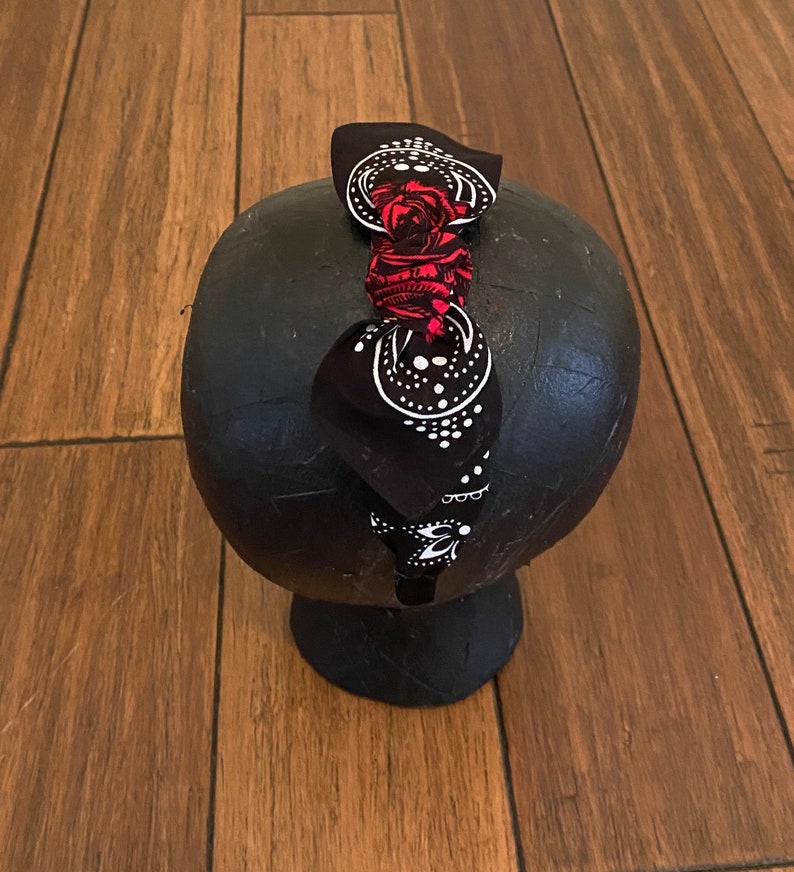 Rose Rockstar Bandana Knot Tie Headband - Etsy